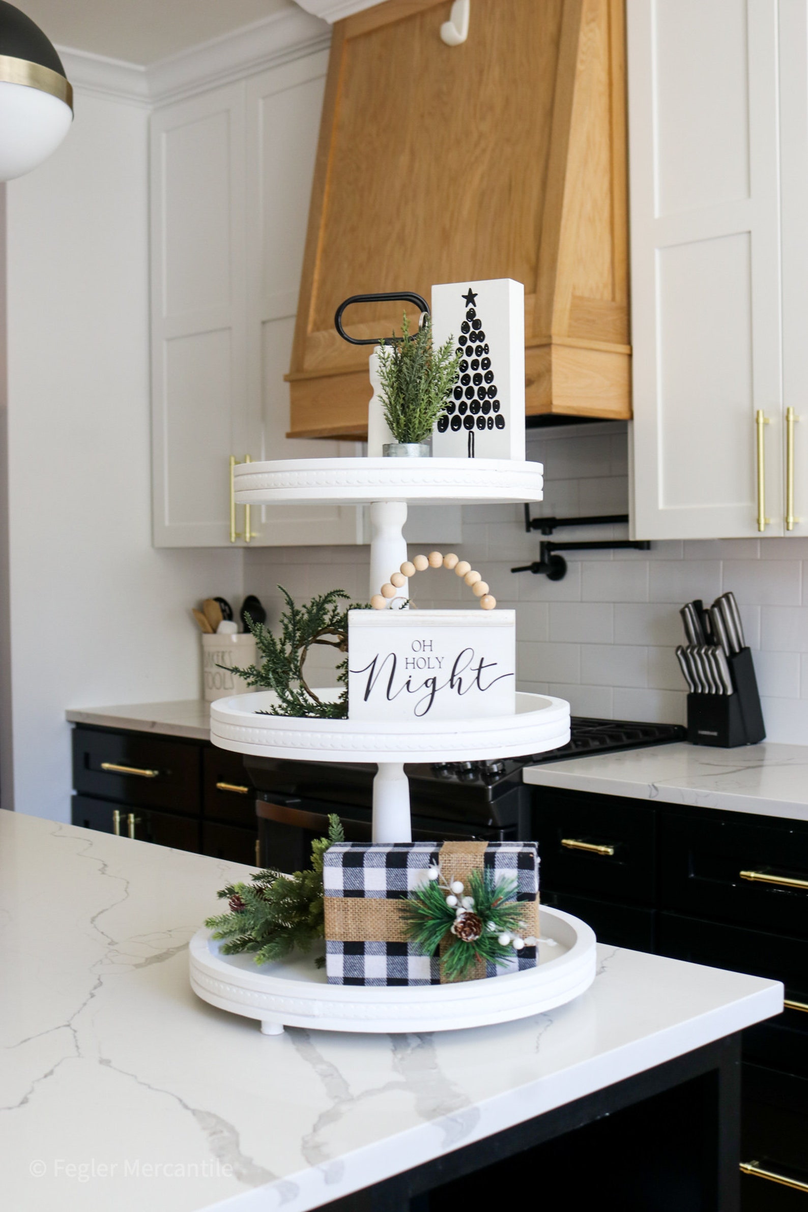 3 Tier White Beaded Tray Rustic Cottage Farmhouse and - Etsy