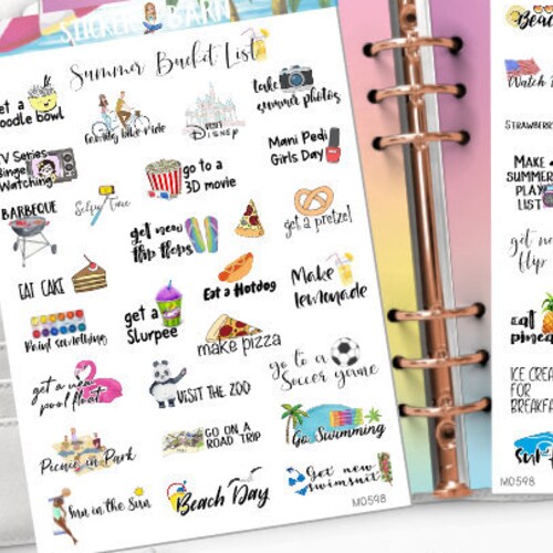 Summer/spring Bucket List Planner Stickers Stickers for | Etsy