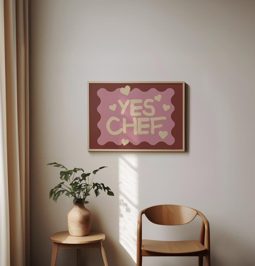 Yes Chef! Red & Pink Aesthetic Poster With Hearts – A Love Letter to ...