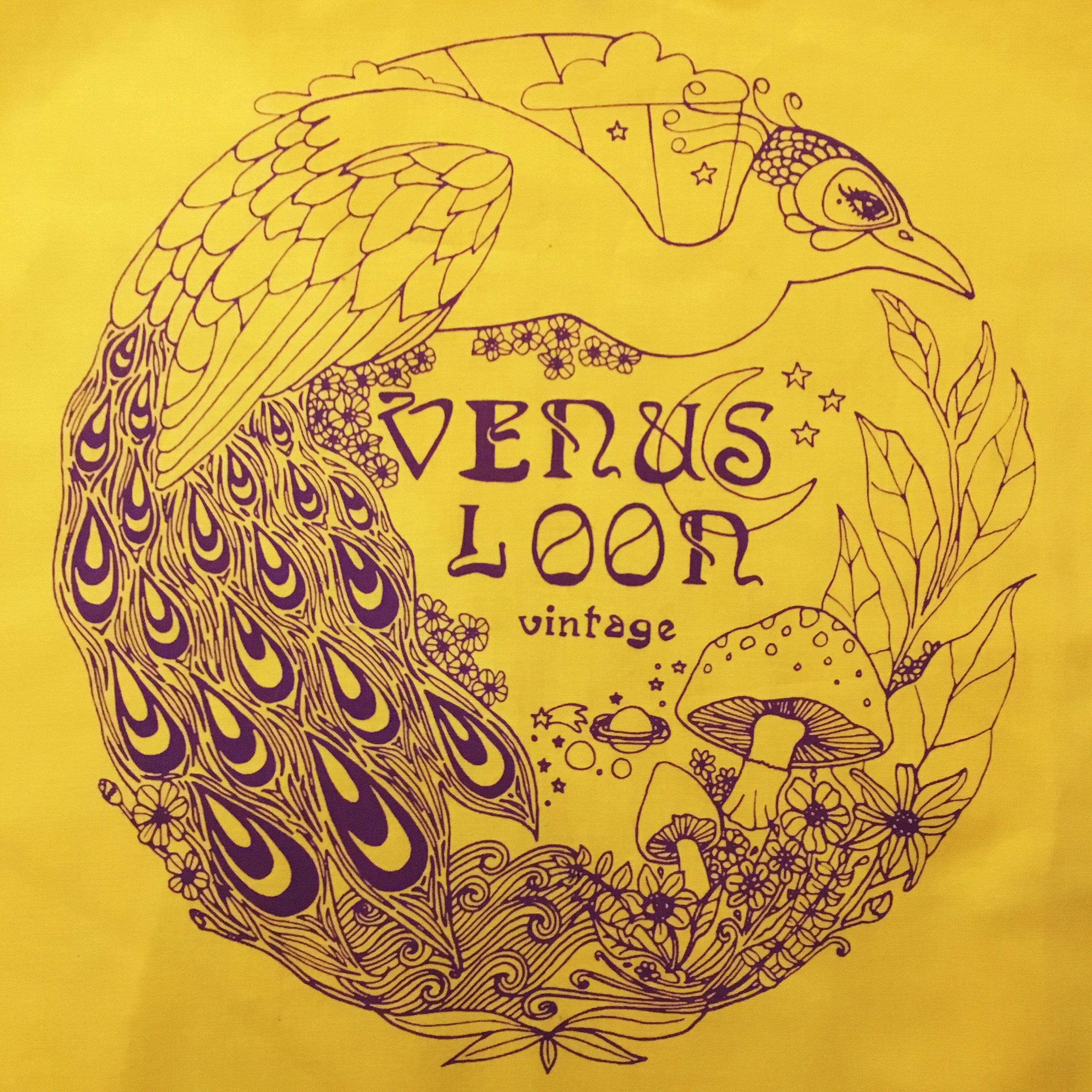 Venus Loon Vintage 1960s 1970s Inspired Shopper Tote Bag Psych ...