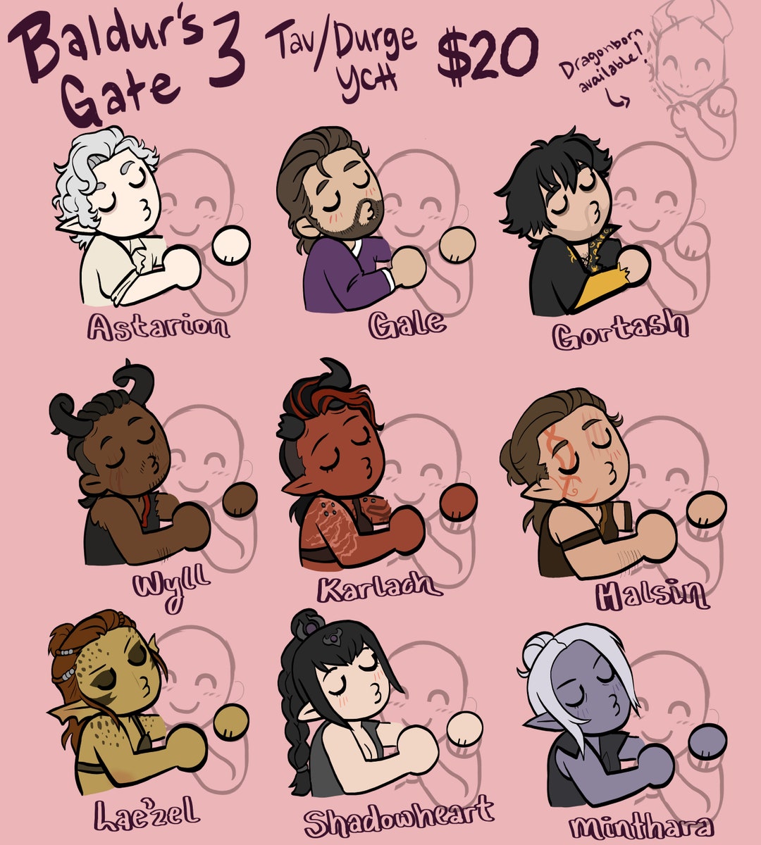Baldur's Gate 3 BG3 Tav/durge + Lover Commissions - Etsy