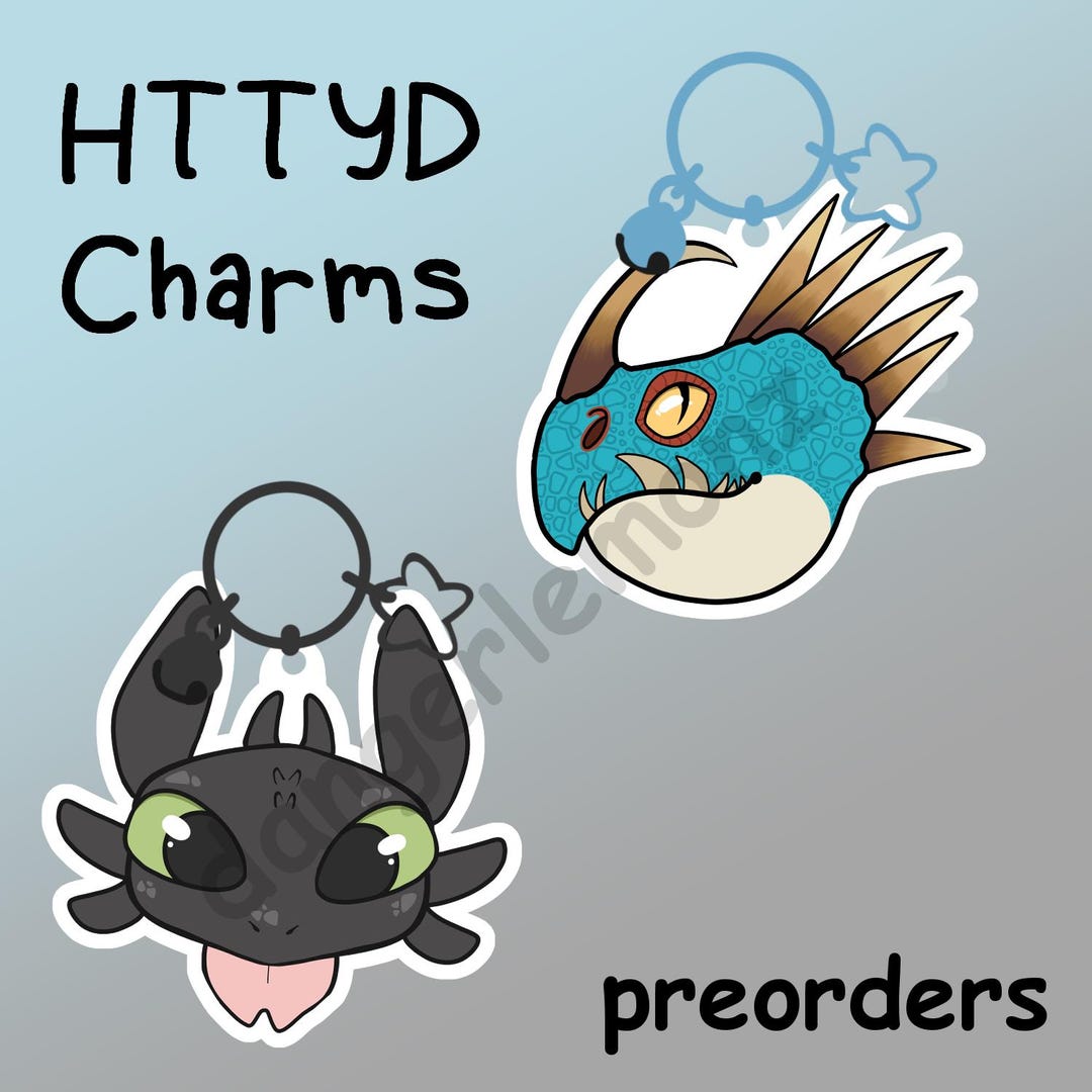 PREORDER HTTYD Night Fury Toothless & Stormfly Dragon Mini Charms - Etsy UK
