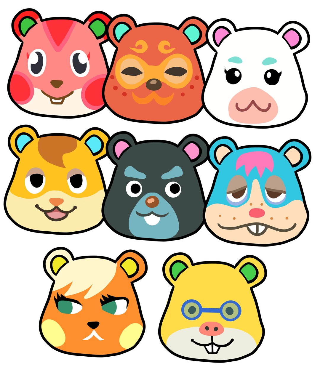 Animal Crossing ACNH Stickers Hamster Villagers - Etsy