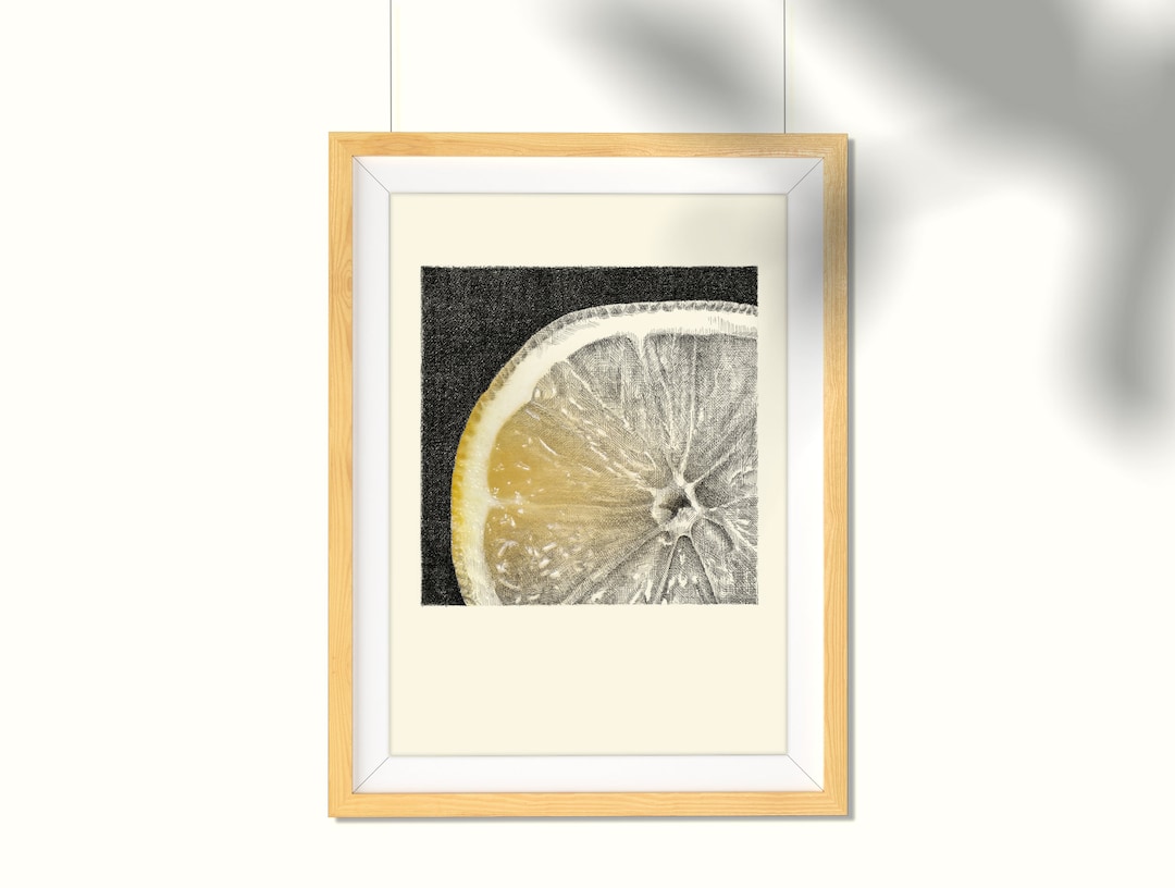 A4 Digital Print of a Lemon Slice Food Design - Etsy