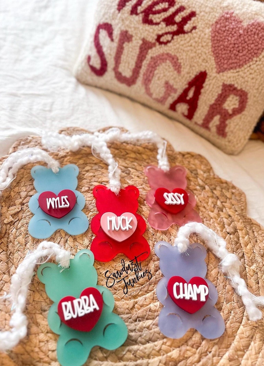 Gummy Bear Valentine Name Tag | Gummy Bear | Custom Valentine Tag ...