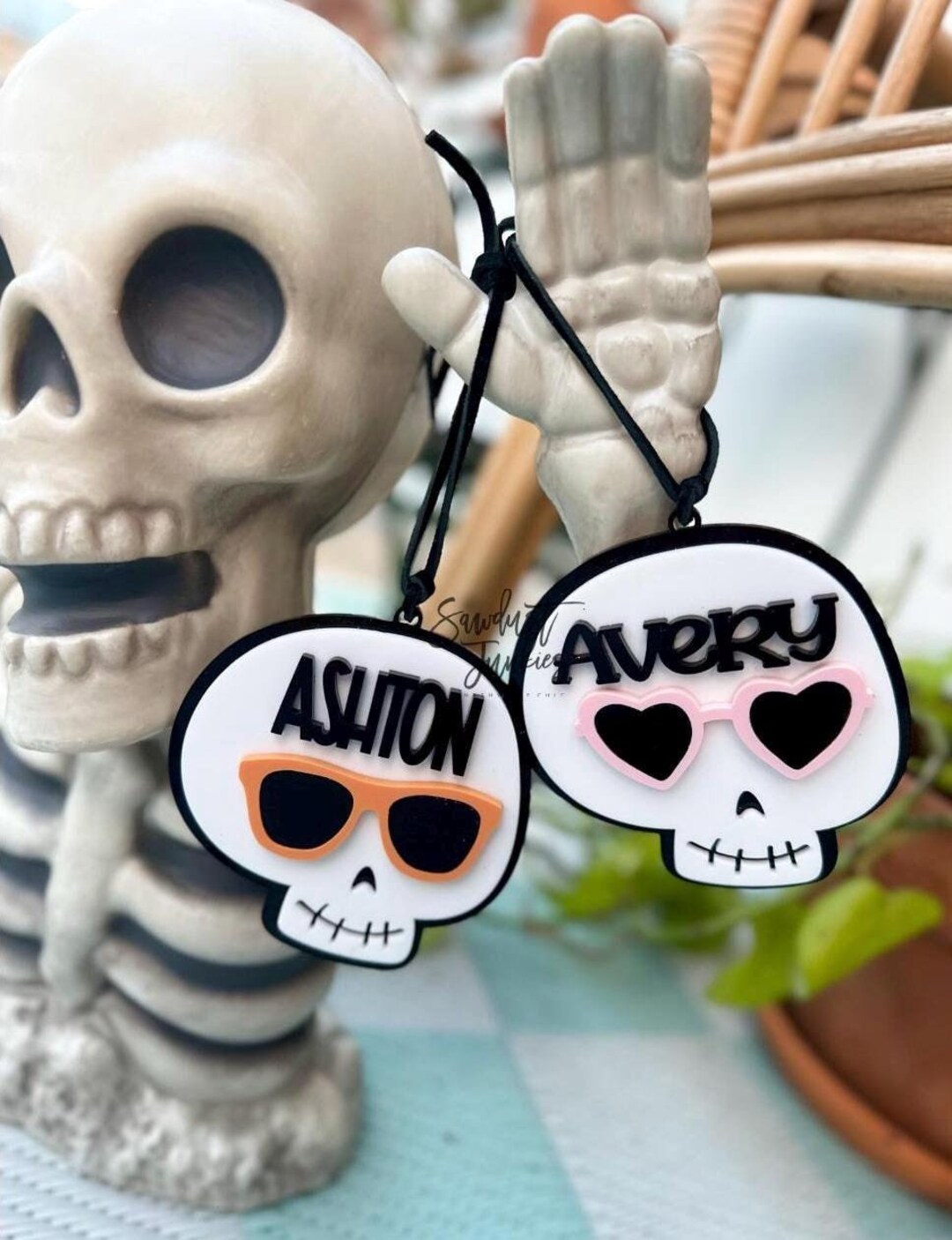 Skull Tag | Halloween Bag Tag | Boo Bag Tag | Boo Basket Tag | Name Tag ...