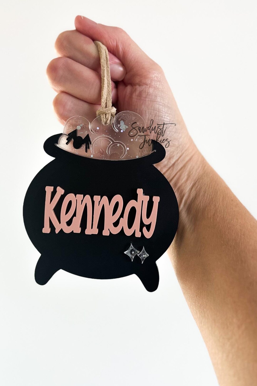 Personalized Witch Cauldron Halloween Tag | Boo Basket Name Tag - Etsy