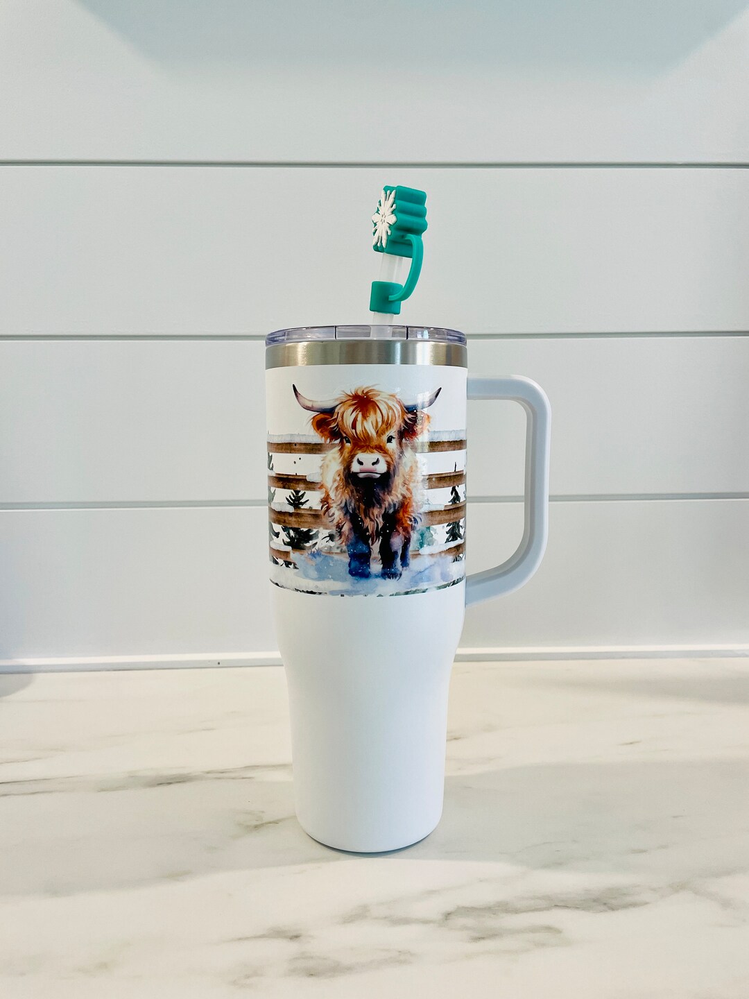 Custom Design Highland Cow / Stanley Dupe Tumbler / Christmas ...
