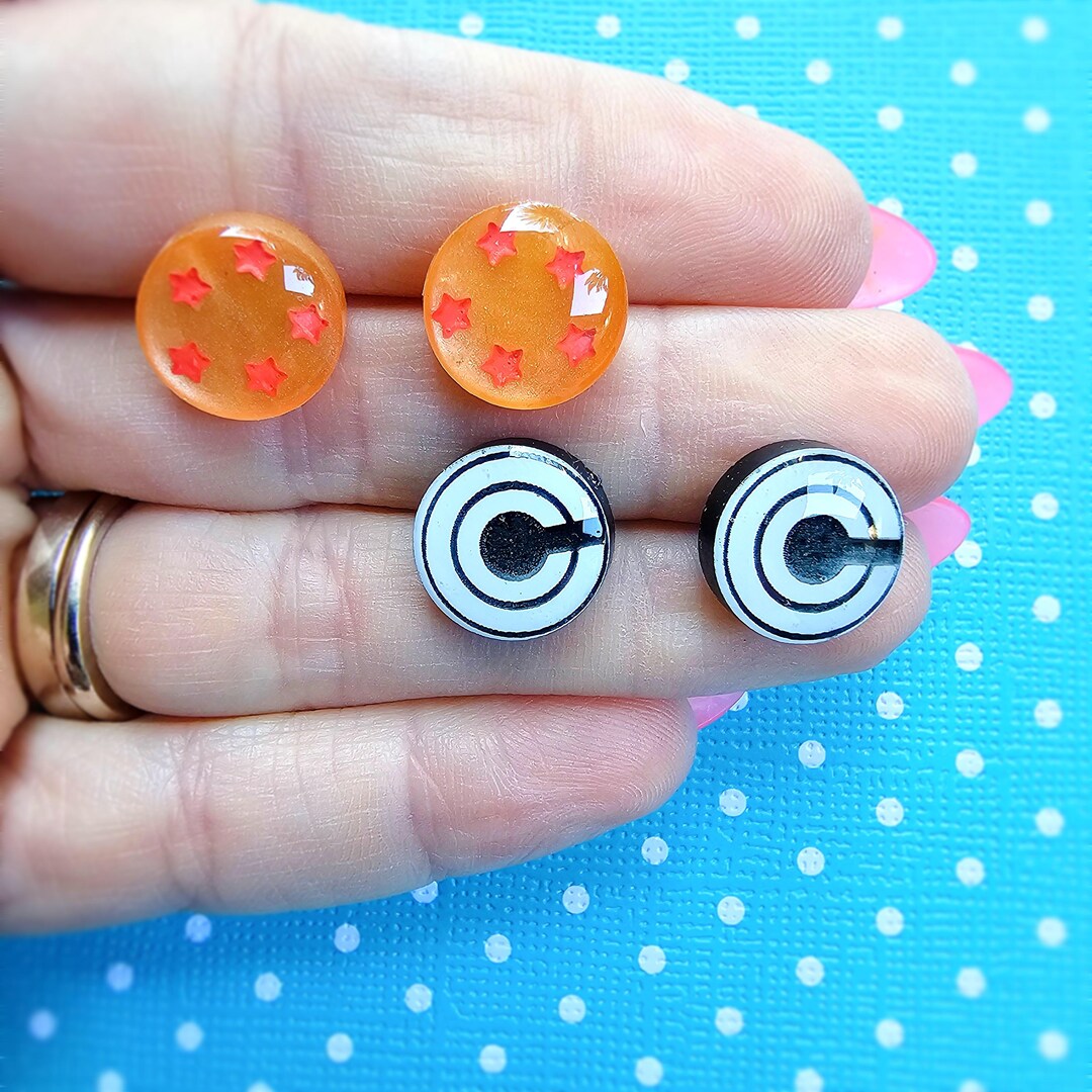 Dragonball Stud Earring | Capsule Corp Stud Earring | Anime Stud | Goku ...