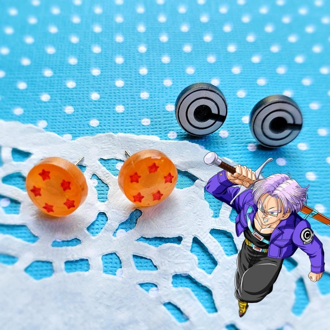 Dragonball Stud Earring | Capsule Corp Stud Earring | Anime Stud | Goku ...