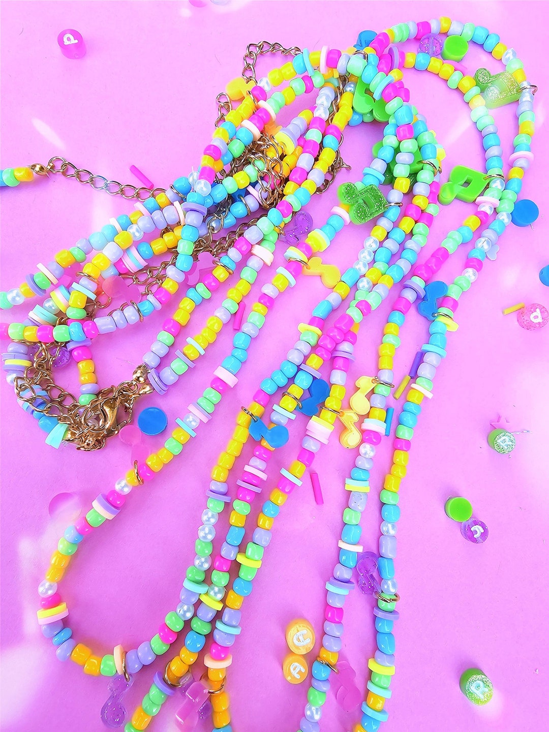 Rainbow "party" Belly Chain | Rainbow Kandi Belt | Decora Kei | Music ...