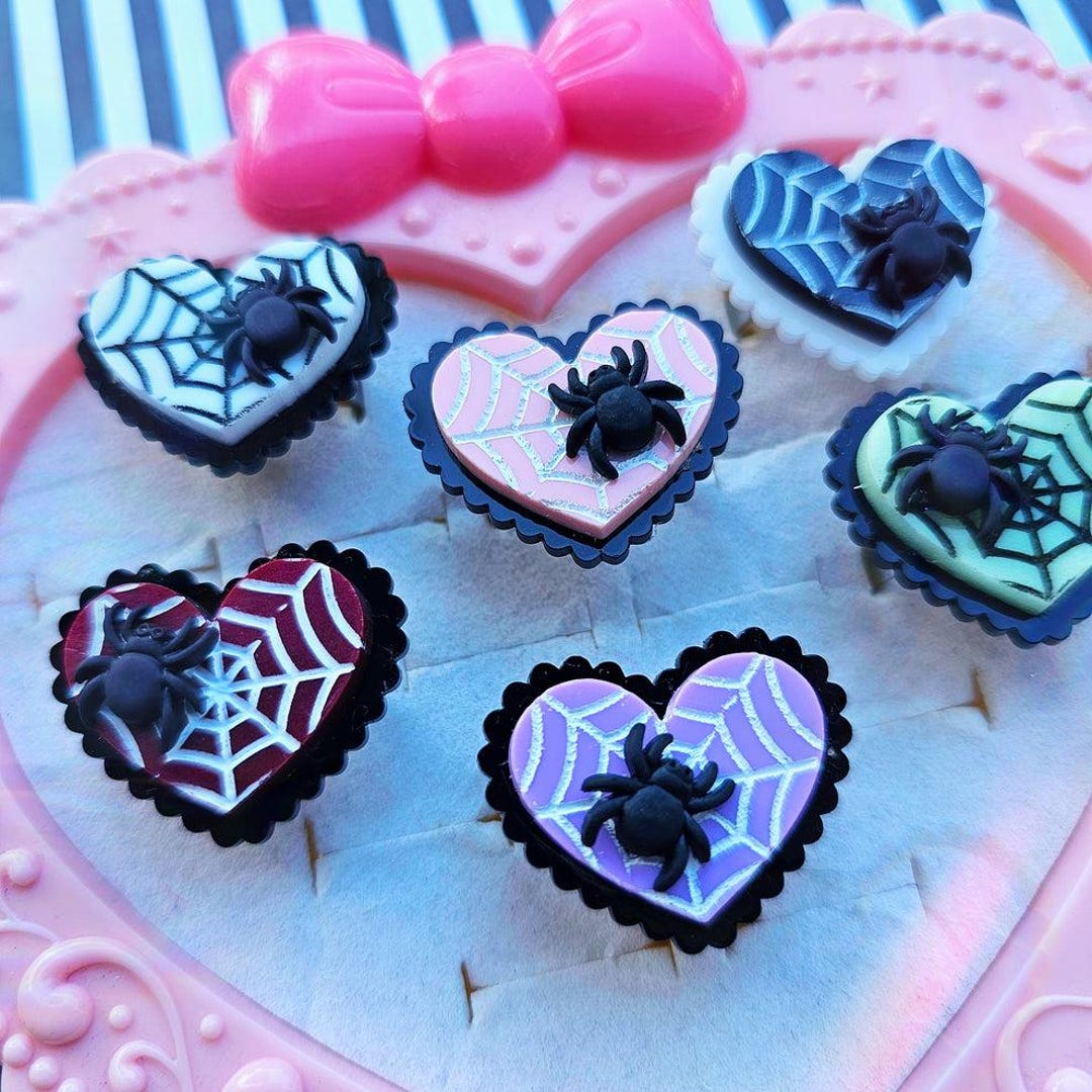 Elegant Spiderweb Ring | Halloween Ring | Heart Ring | Spider Ring ...