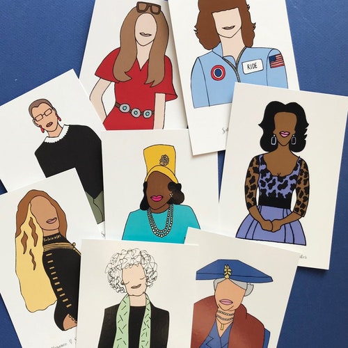 Illustrated Women in History Postcards Famous American Women - Etsy