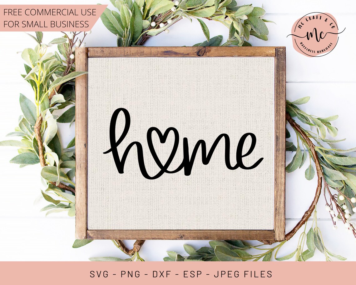 Home Svg Home Sign Hand Lettered Home Svg Svg Files for | Etsy
