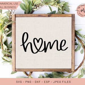 Home Svg, Home Sign, Hand Lettered Home Svg, Svg Files for Cricut, Home ...