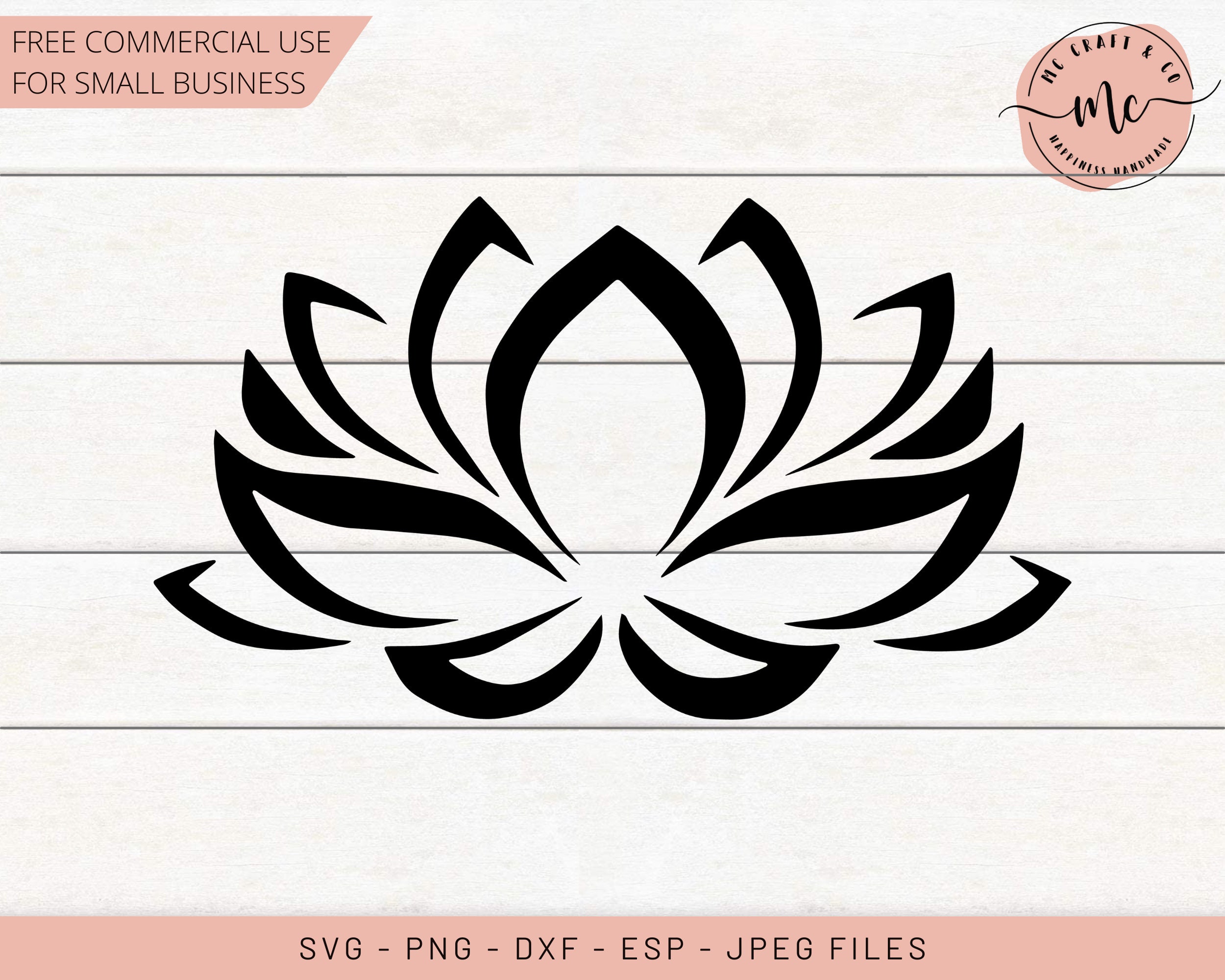 Lotus Svg, Lotus Flower Instant Download SVG, PNG, EPS, Dxf, Jpg ...