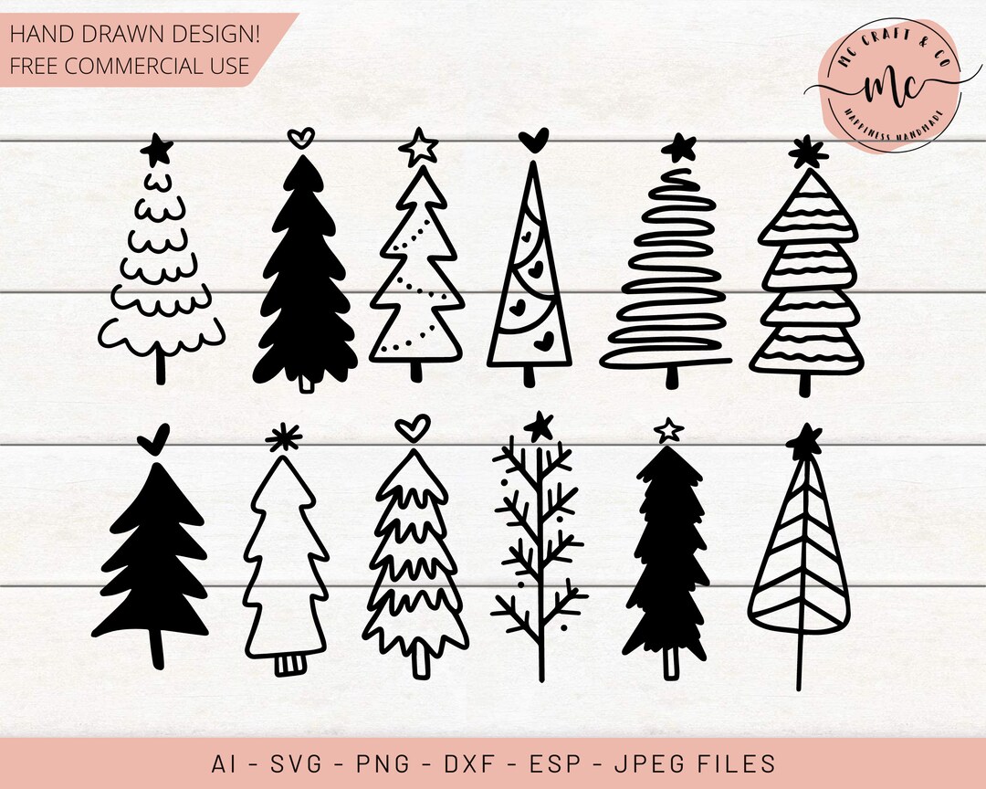 Christmas Tree SVG PNG Bundle, Christmas Tree Cut File, Pine Tree ...