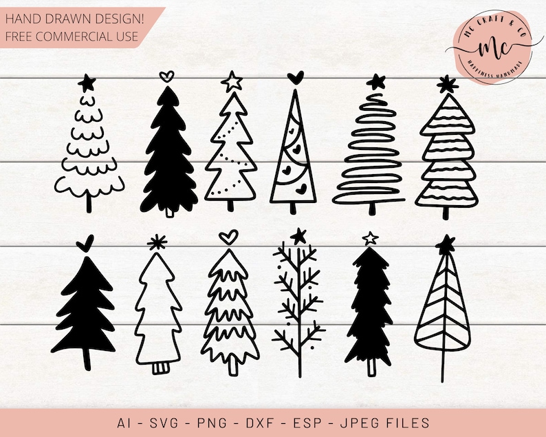 Christmas Tree SVG PNG Bundle Christmas Tree Cut File Pine - Etsy