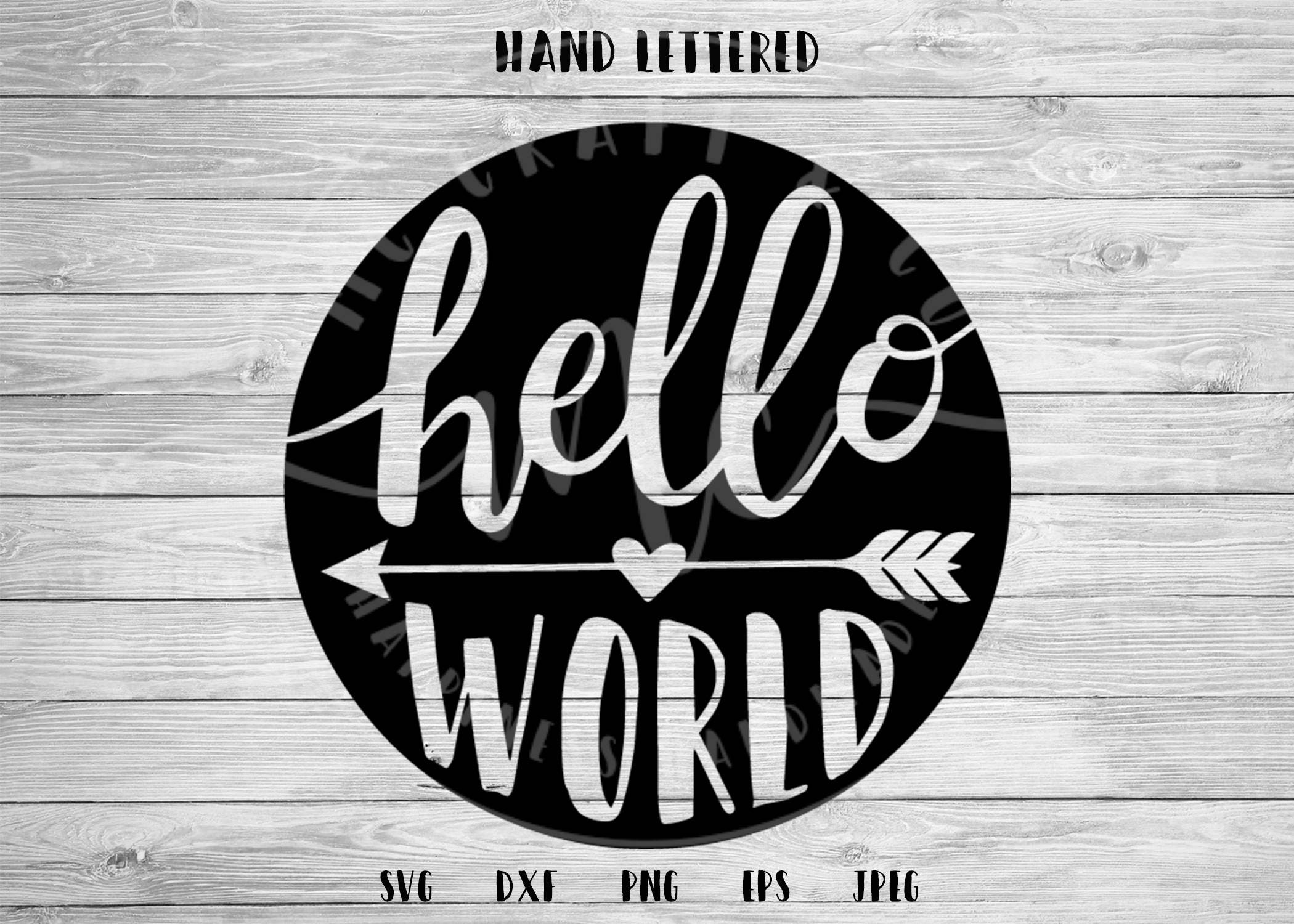 Hello World SVG Hello World Cut File Handlettered Newborn - Etsy