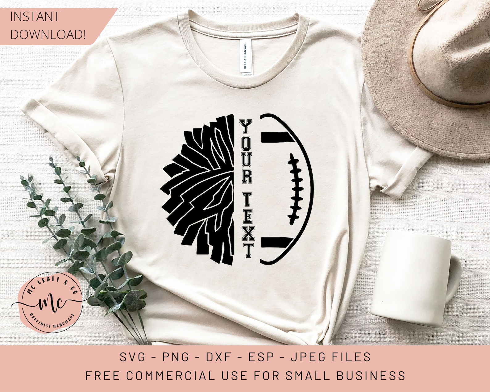 Cheer SVG Football SVG Pom Poms Cheer Football Cheerleader - Etsy