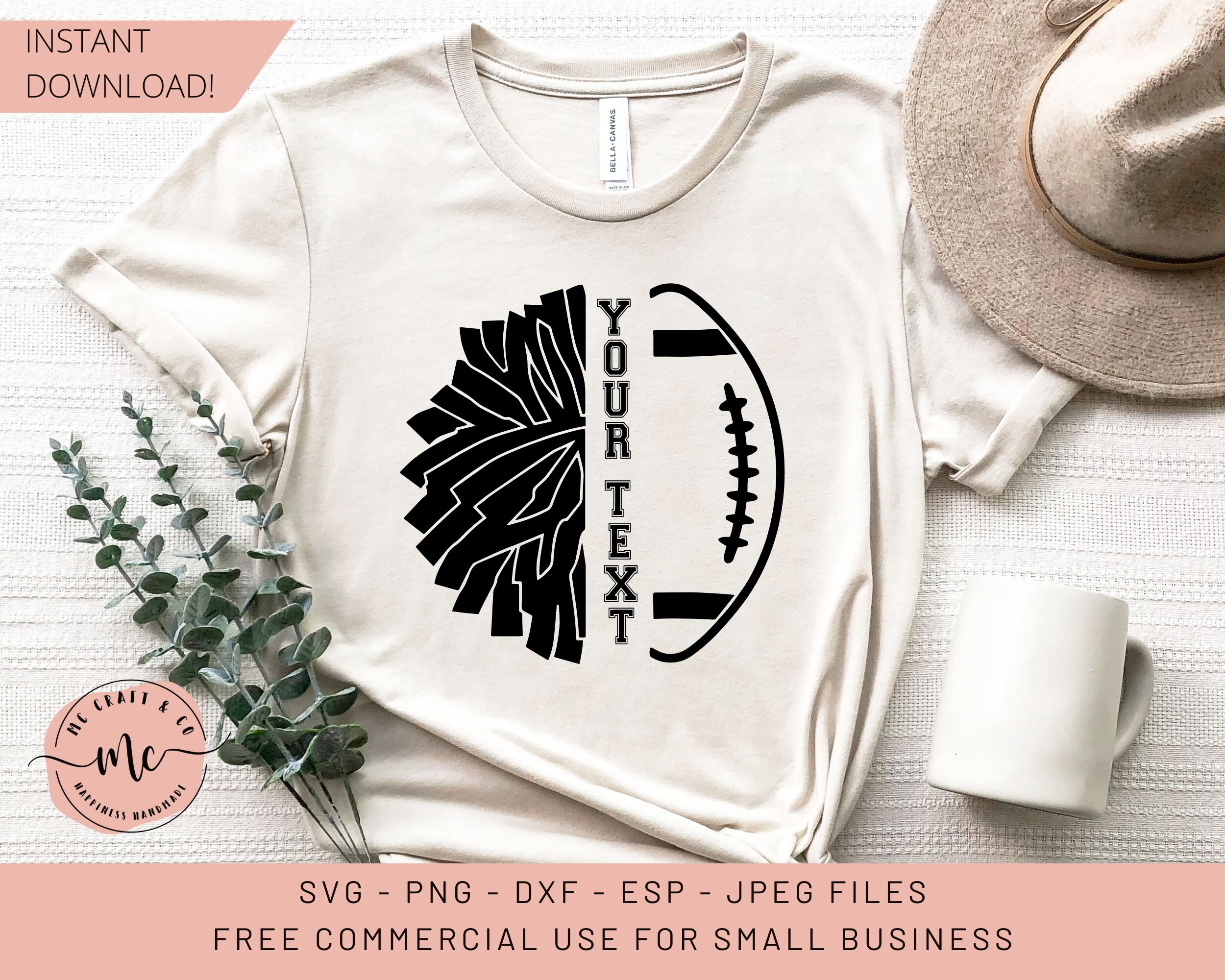 Cheer SVG Football SVG Pom Poms Cheer Football Cheerleader - Etsy UK