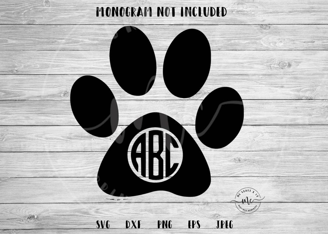 Monogram Paw SVG, Initial Svg, Paw Monogram, Monogram SVG, Paw Svg ...