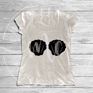 Mermaid Shells Top SVG, Sea Shell SVG, Mermaid Shells Drawing, Hand ...