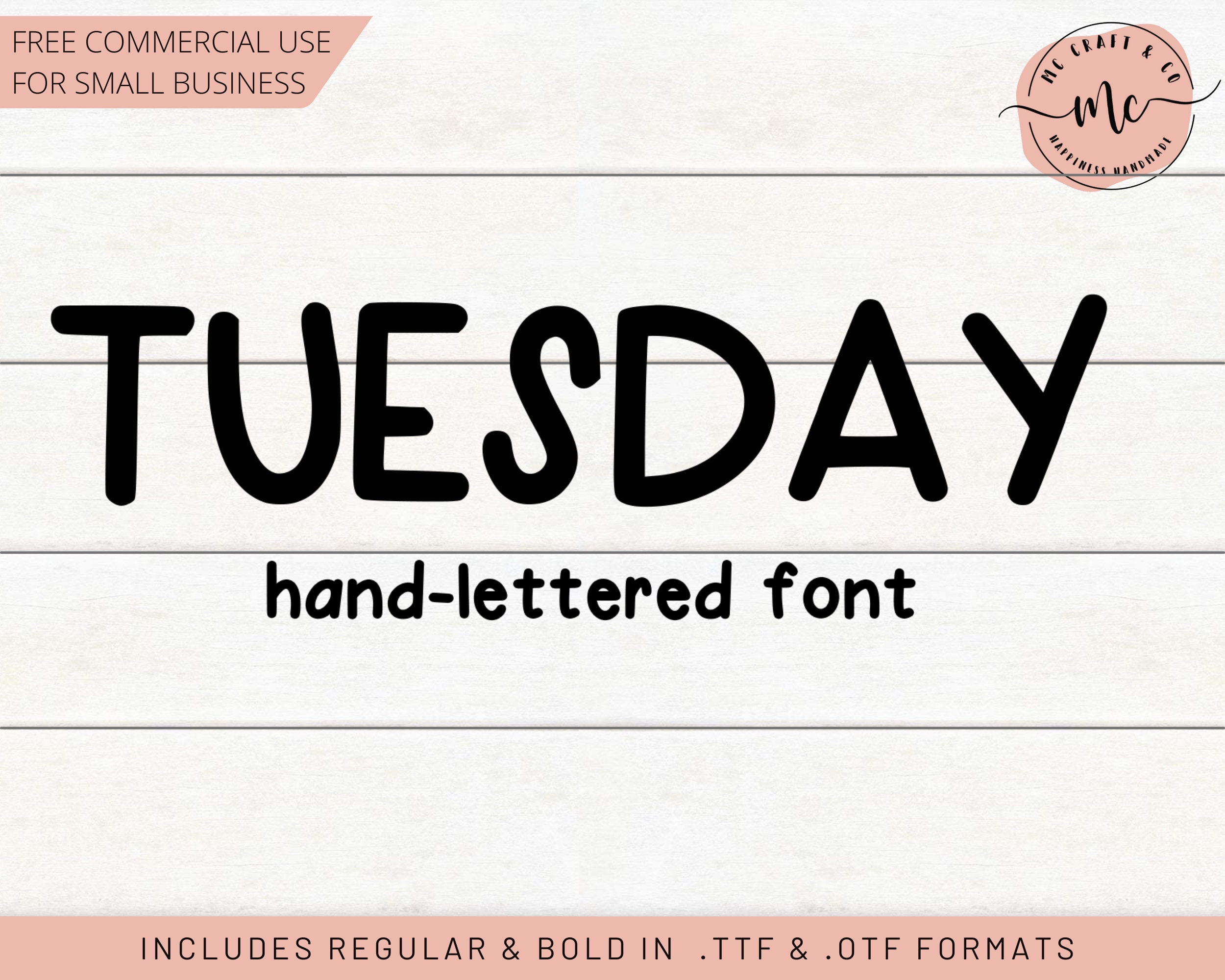 Tuesday Font Handwritten Font Cricut Font Fonts for Cricut - Etsy