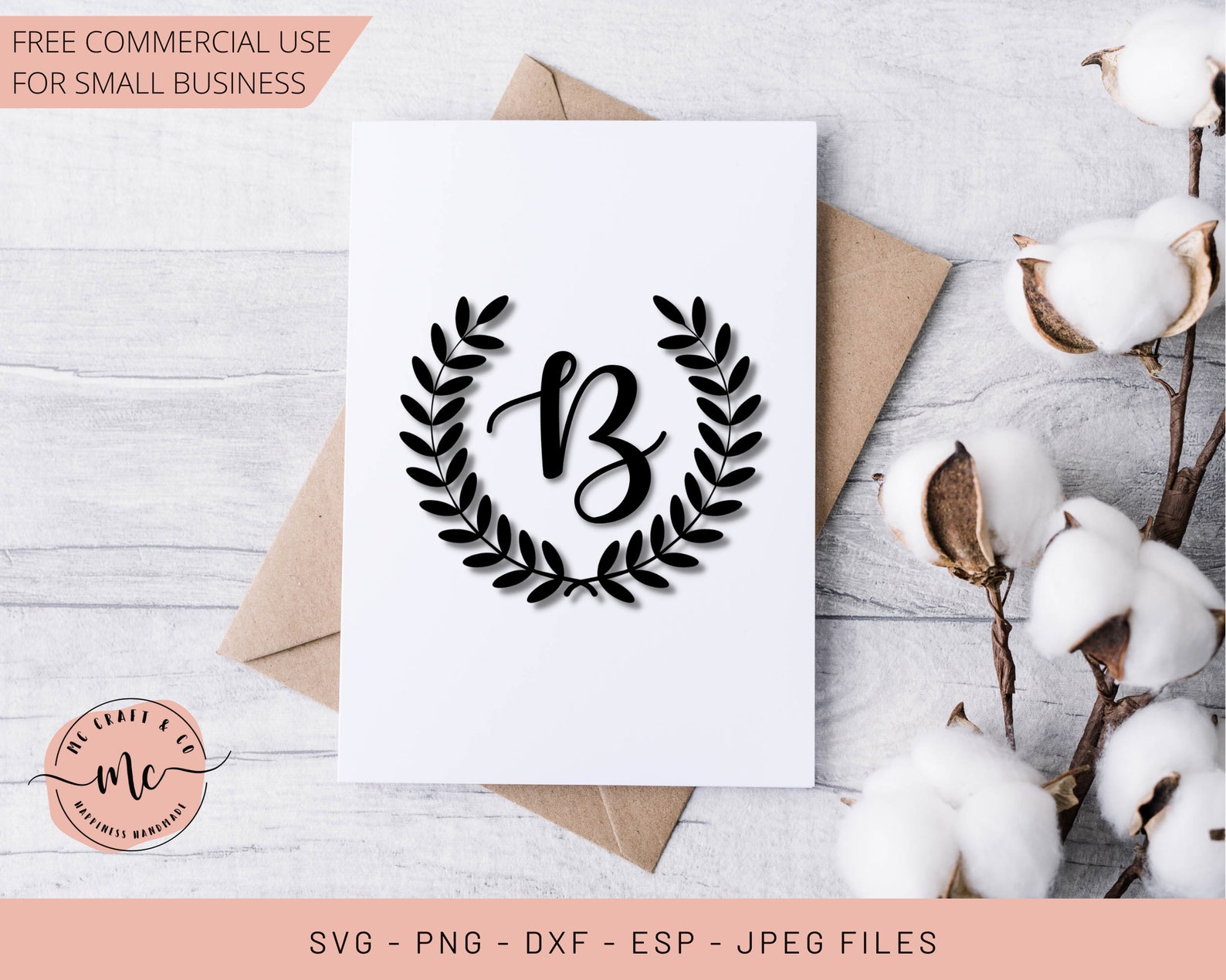 Monogram SVG Initial Svg Laurel Svg Farmhouse Sign Rustic - Etsy