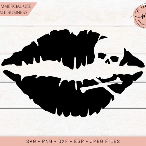 Girly Skull Lips SVG - Etsy