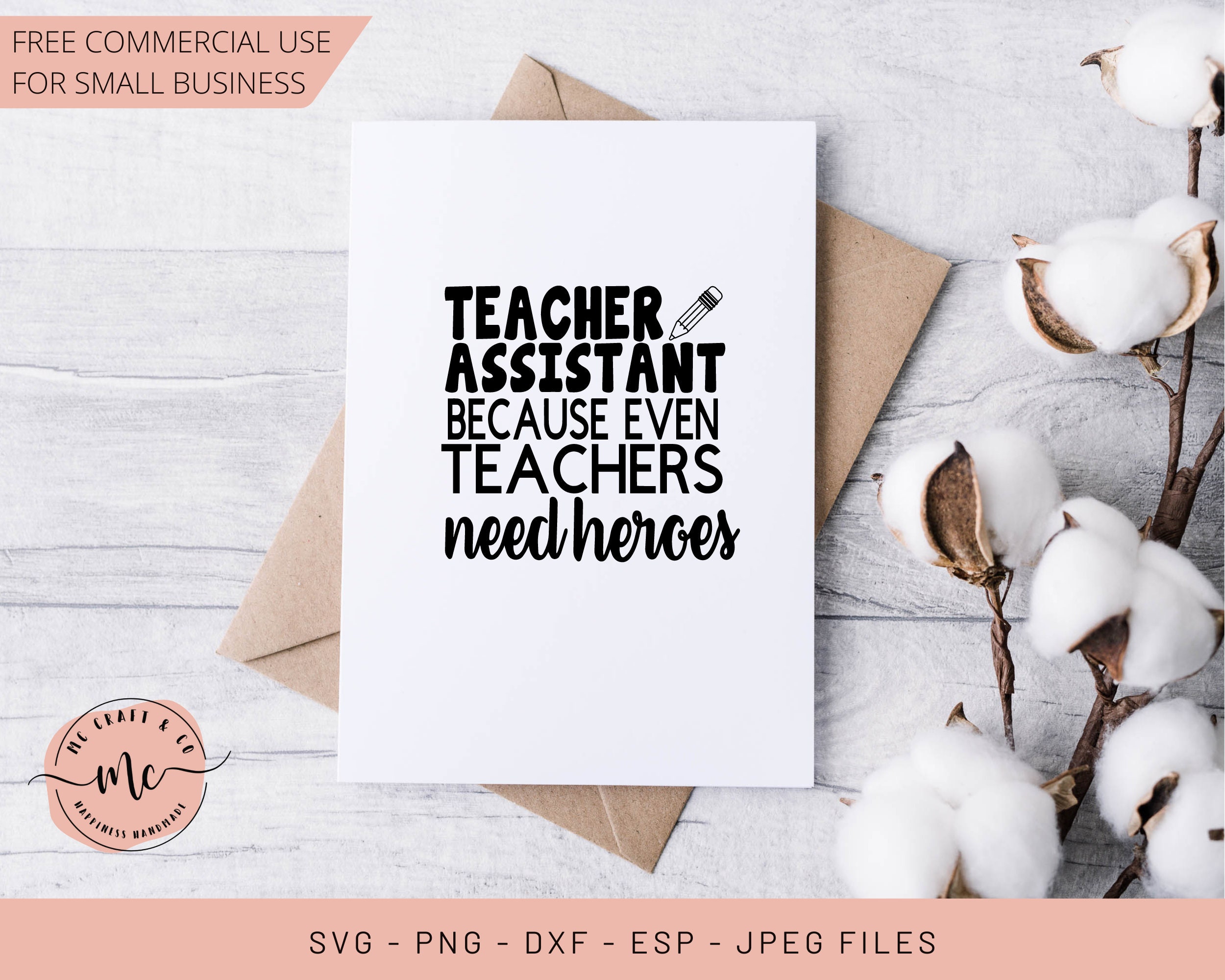 Teacher Assistant Because Even Teachers Need Heroes Teacher | Etsy