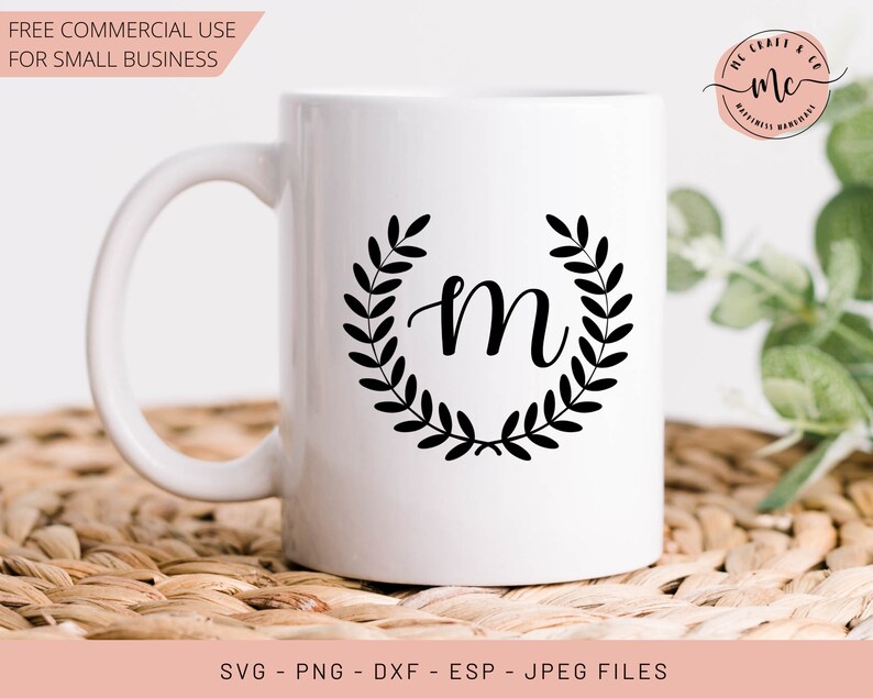 Monogram SVG Initial Svg Laurel Svg Farmhouse Sign Rustic - Etsy
