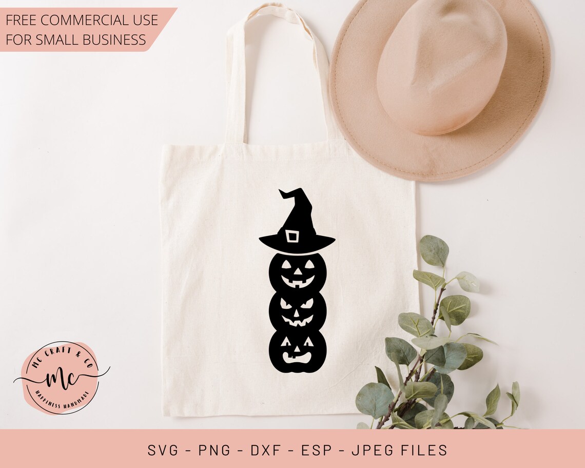 Stacked Pumpkins With Witch Hat Svg Stacked Pumpkins Svg Etsy