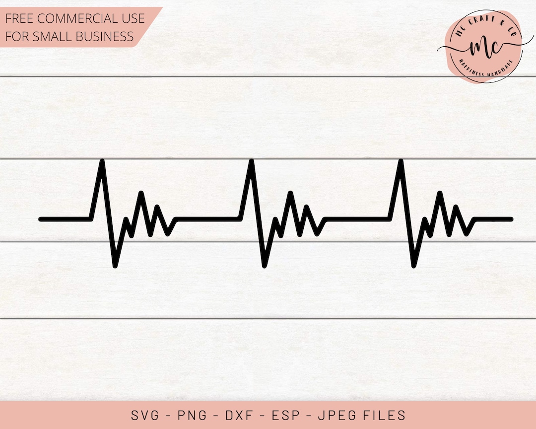 EKG HEARTBEAT SVG - Ecg Clipart, Ekg Clipart, Heartbeat Svg, Commercial ...