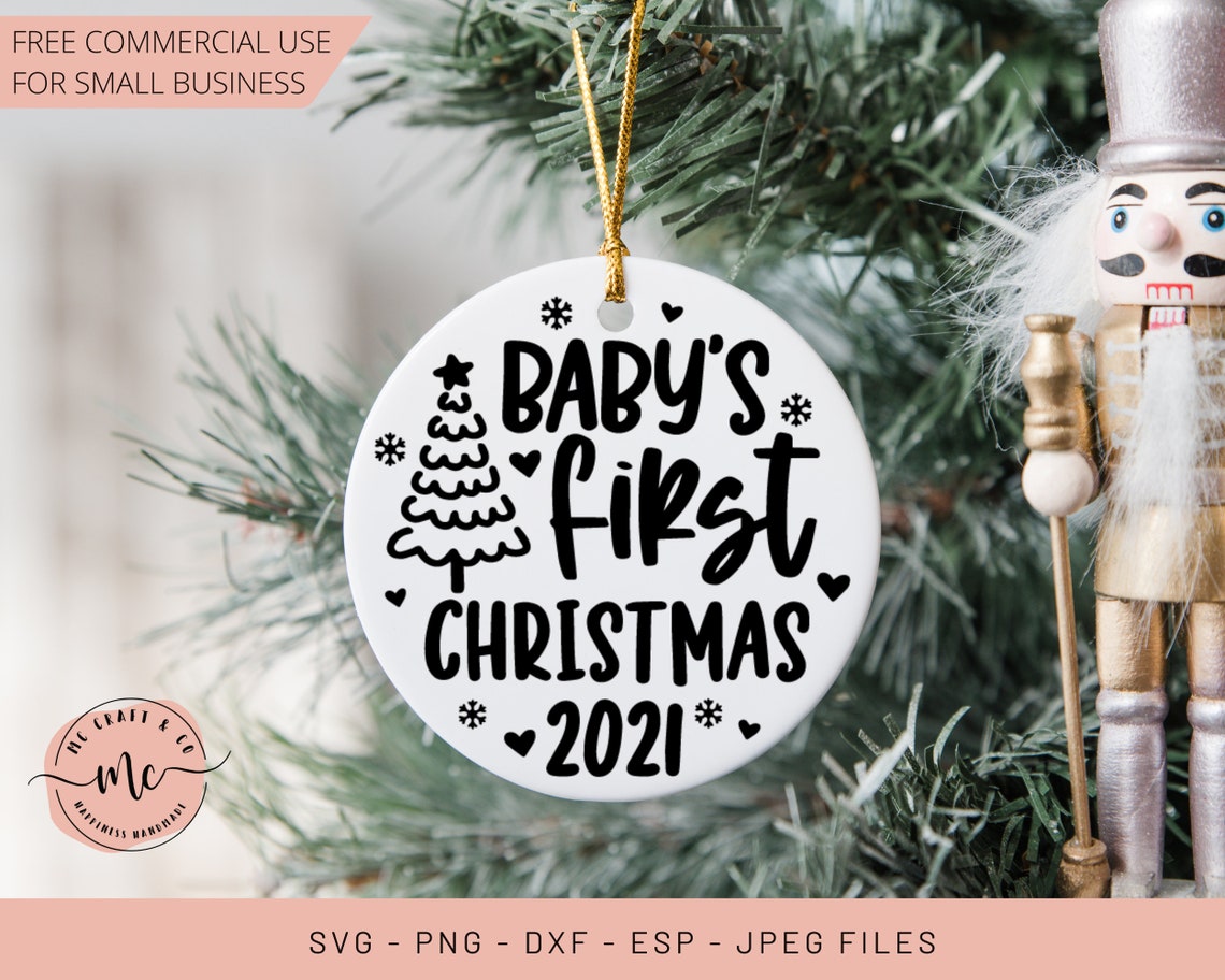 Baby's First Christmas SVG PNG Baby 1st Christmas Svg | Etsy
