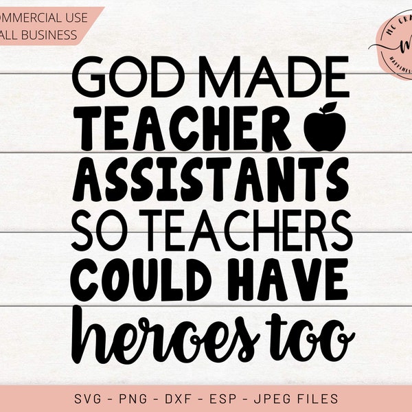 Svg Teaching Assistants Created Because Teachers Need Heroes Too - Etsy