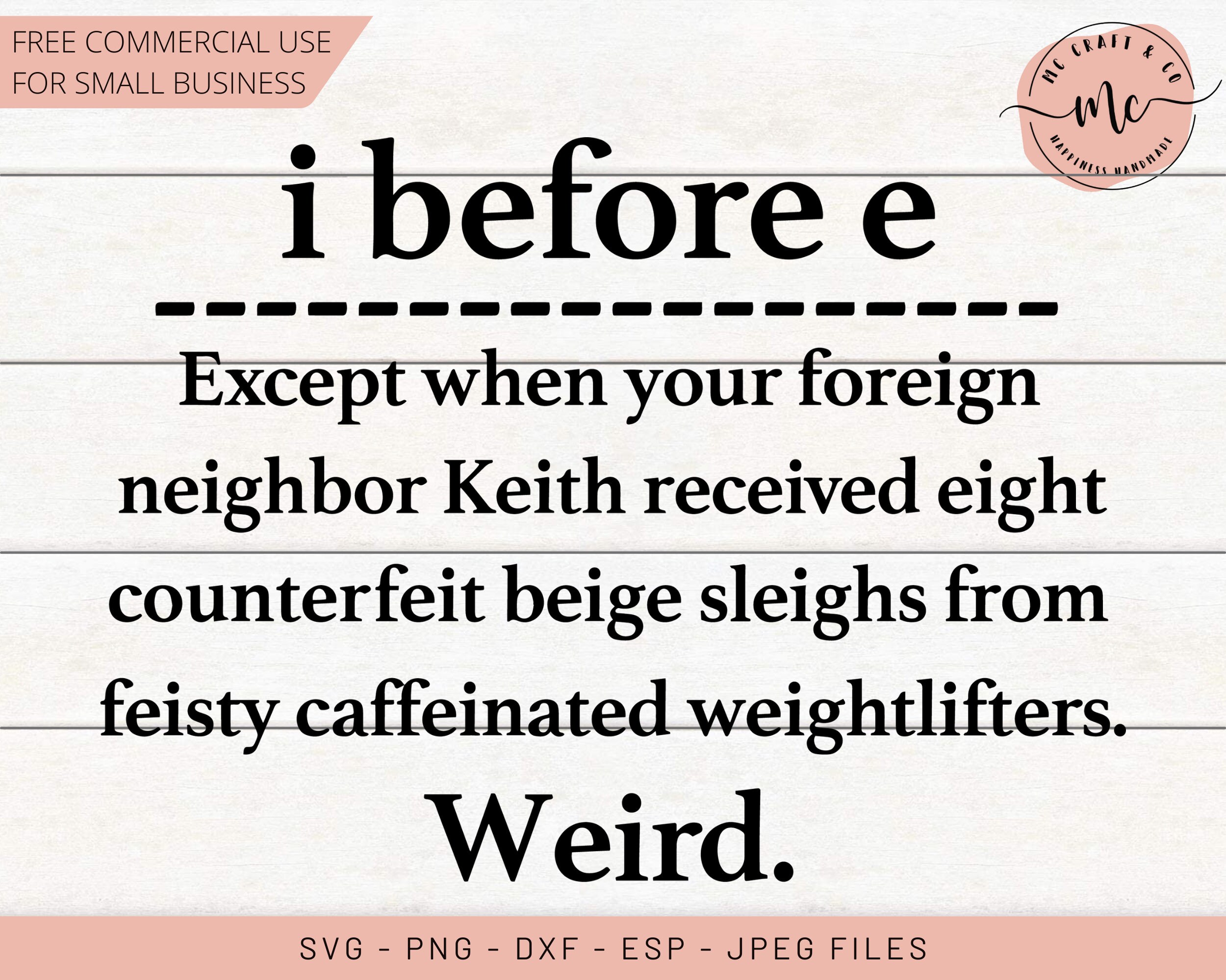 I Before E // Grammar Teacher // Teacher Svg // I Before E Svg | Etsy