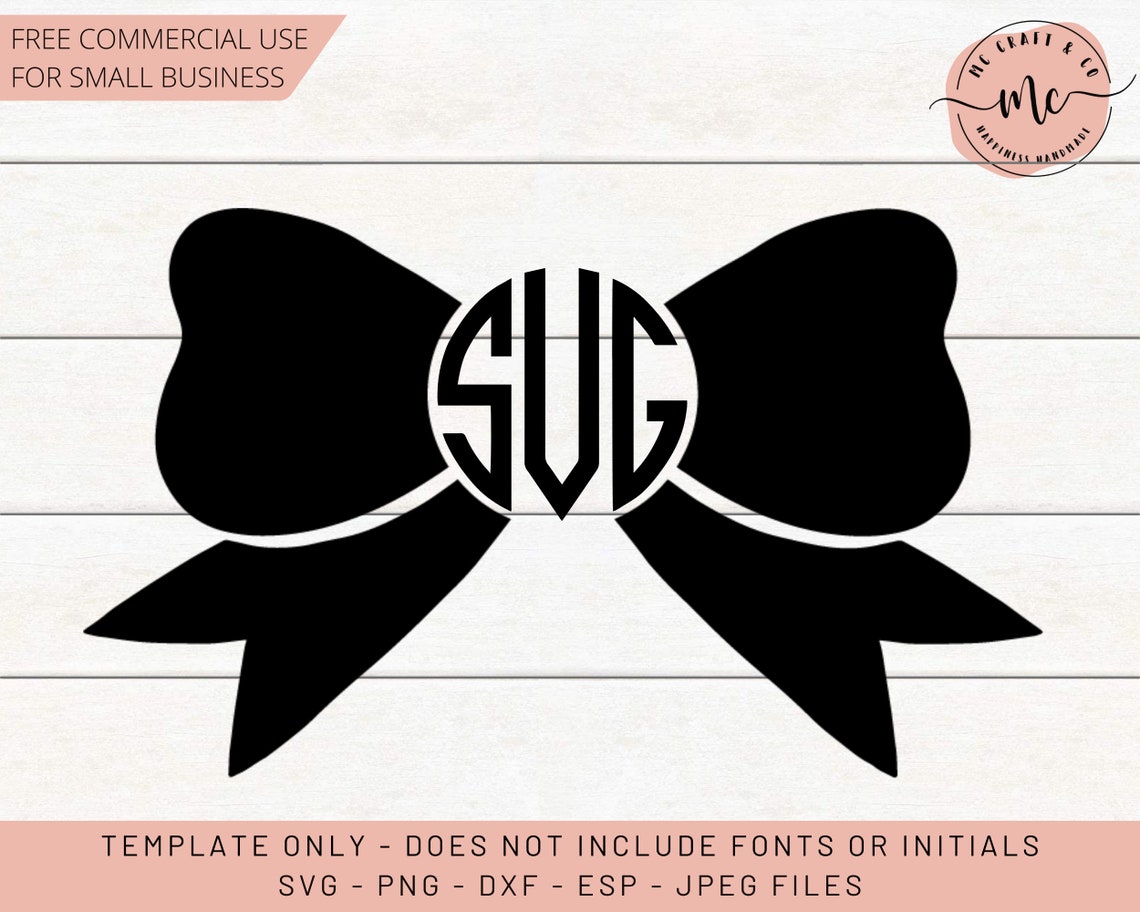 Monogram Bow SVG Initial Svg Bow Monogram Monogram SVG BOW - Etsy