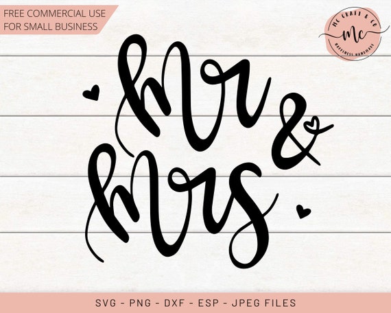 Mr and Mrs SVG Mr and Mrs Cut File Bride and Groom | Etsy