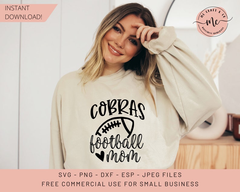 Cobras Cobras Football Football SVG Football Mom Football - Etsy