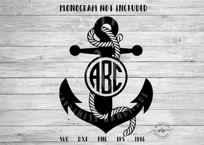 Anchor Svg Nautical Svg Anchor Monogram Svg Circle Frame | Etsy