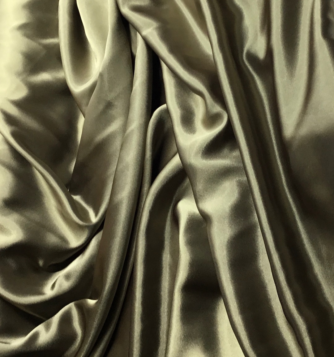 High Quality Silky Satin Back Crepe, Dark Olive Green Nr30, Close to ...