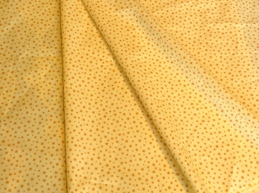High Quality Cotton Poplin, Mustard Stars on Yellow - Etsy