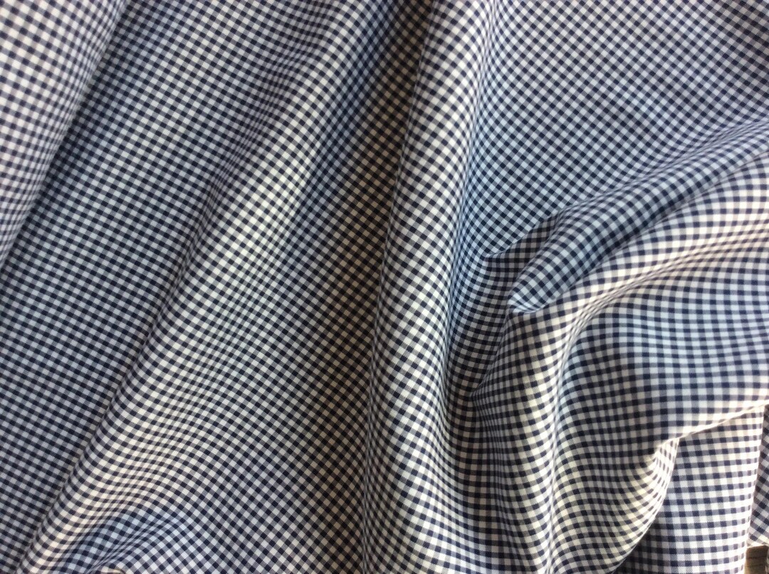 Cotton Poplin, Navy Check or Vichy Weave - Etsy