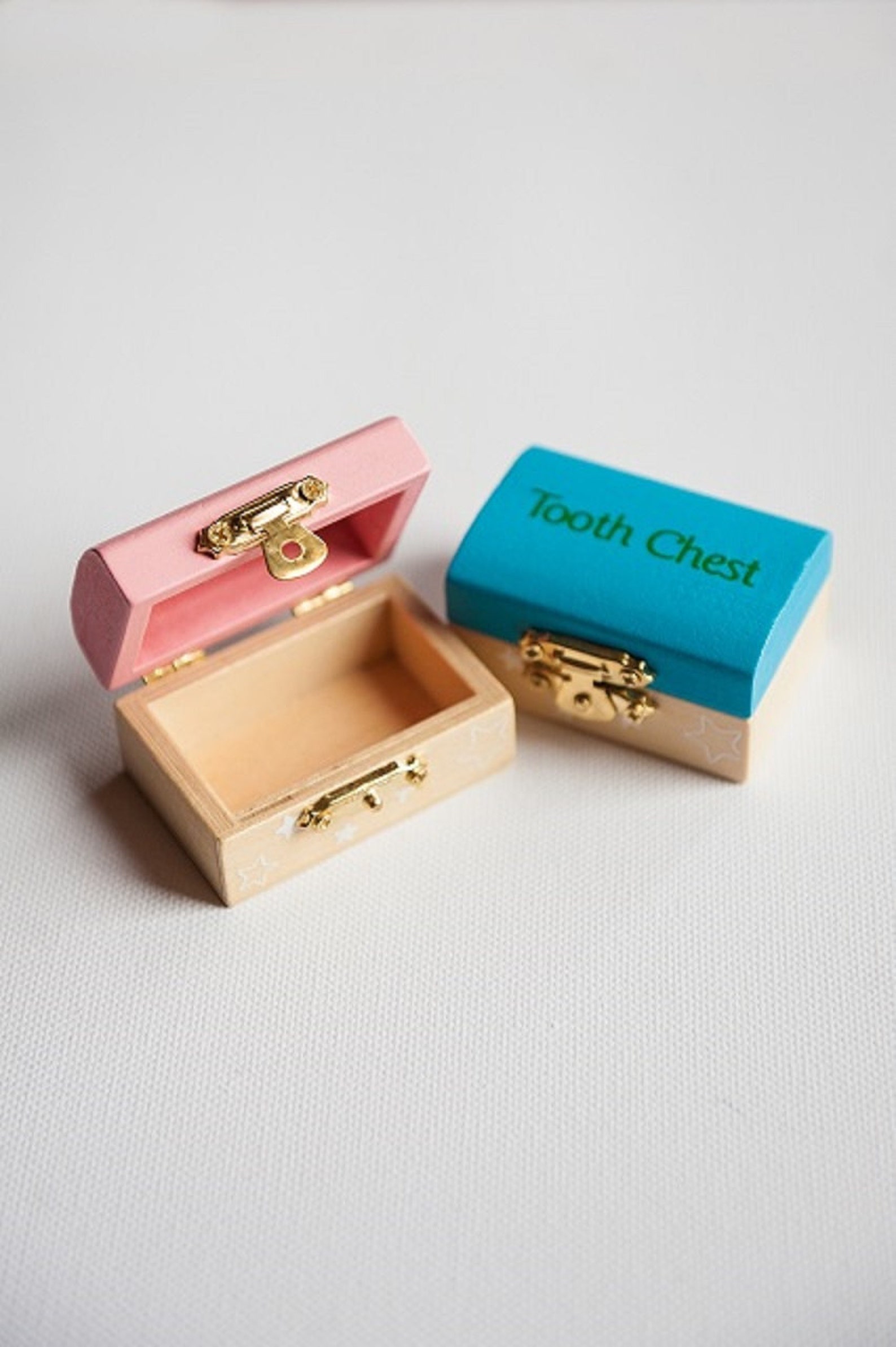 Tooth Fairy Set - Blue Star Tooth Chest and Door Hanger - Etsy