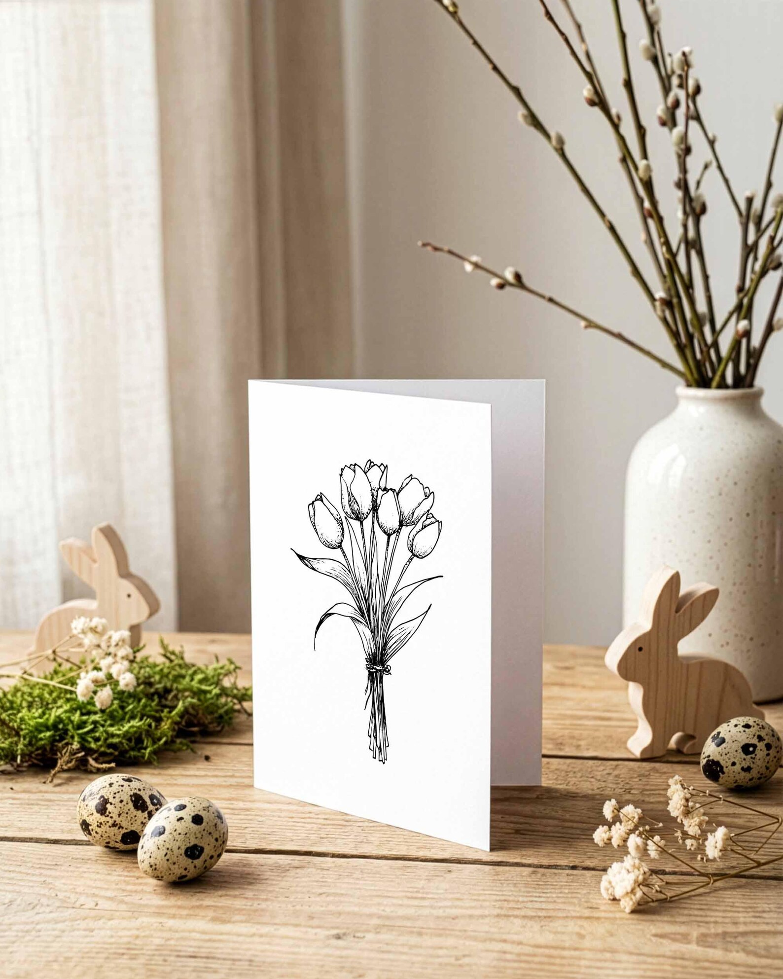 Cartão de aniversário para a mãe – Buquê de tulipas, cartão de ...