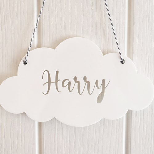 Personalised Childrens Door Sign Personalised Cloud Shaped - Etsy