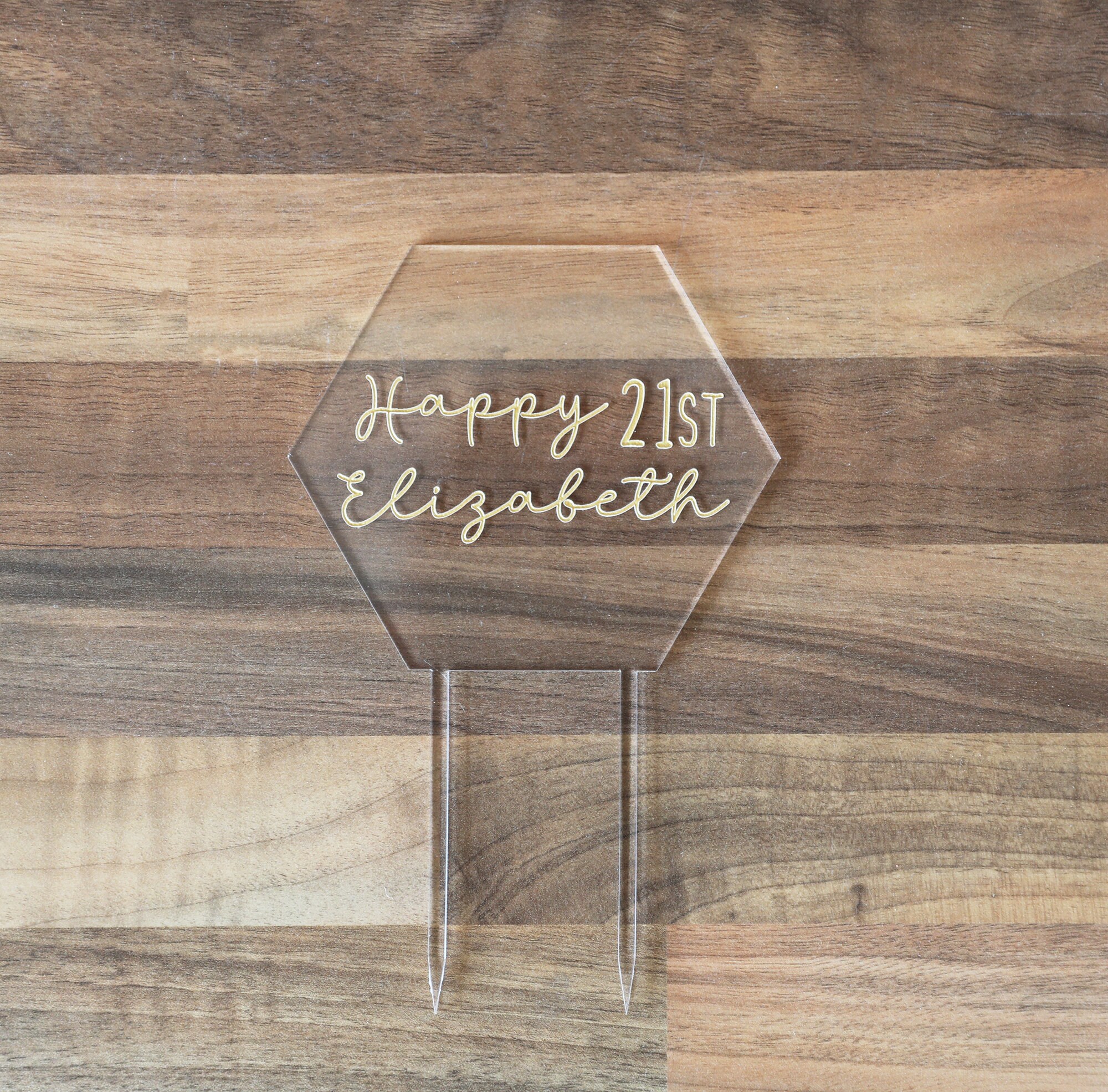 Personalised Birthday Cake Topper Hexagon Shaped Cake Topper - Etsy UK