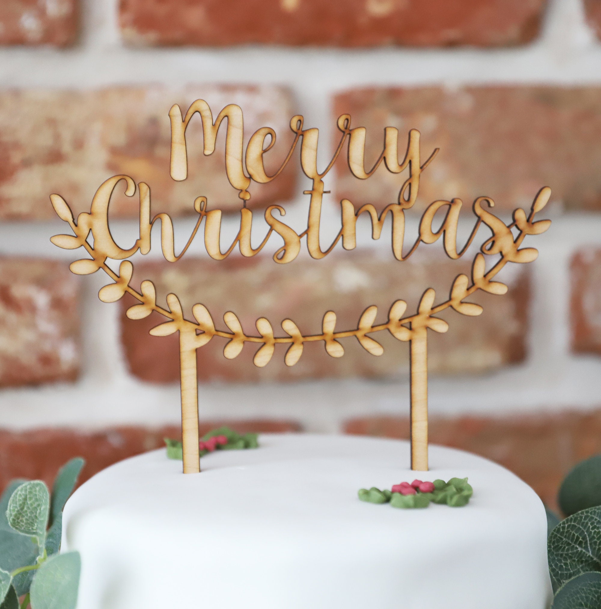 Merry Christmas Cake Topper Christmas Cake Topper Laser Cut - Etsy