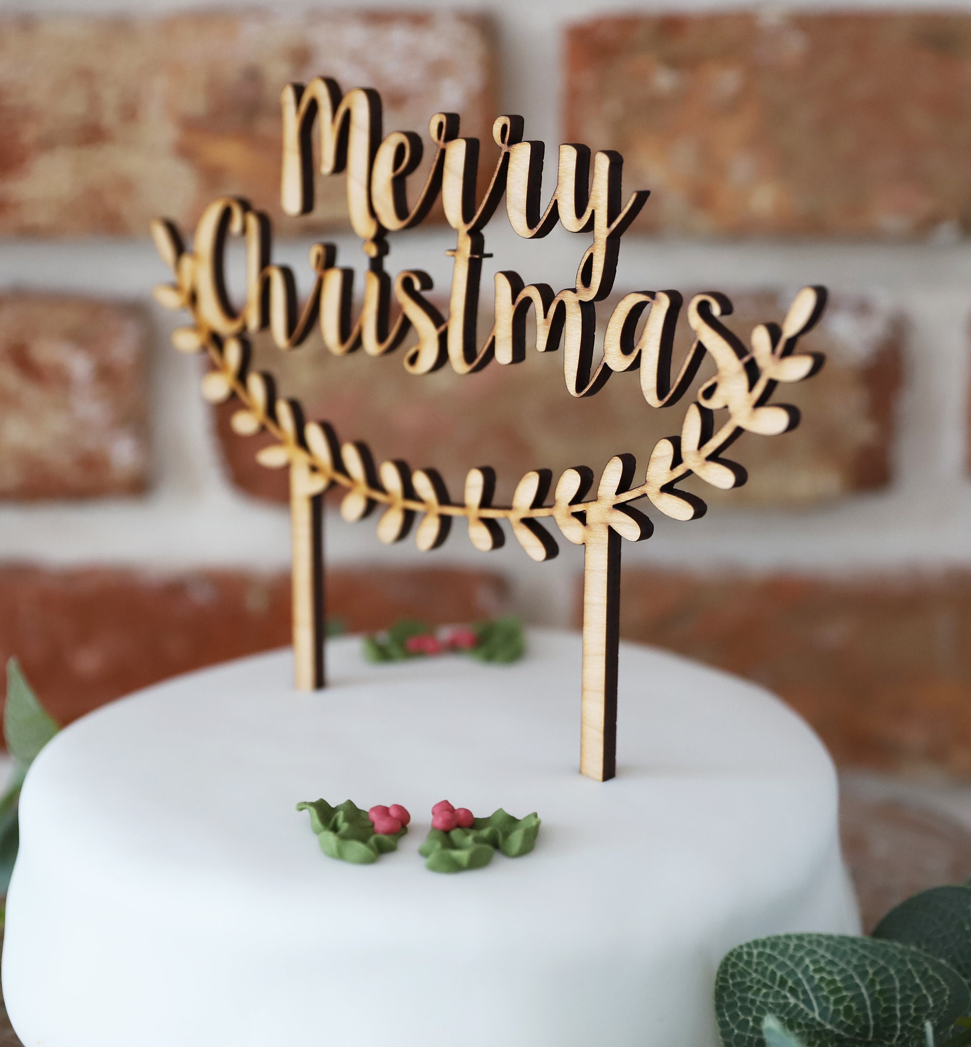 Feliz Topper De la Torta de Navidad Topper de la Torta de | Etsy